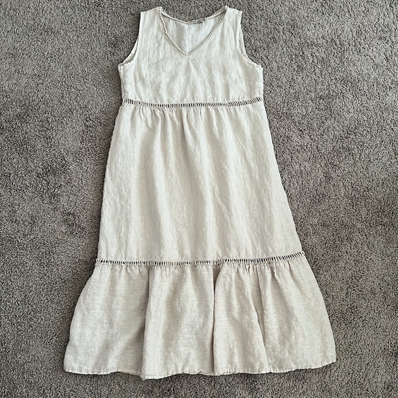 Valentina | Dresses | Valentina Naldi Italy Natural Linen Shift Dress ...